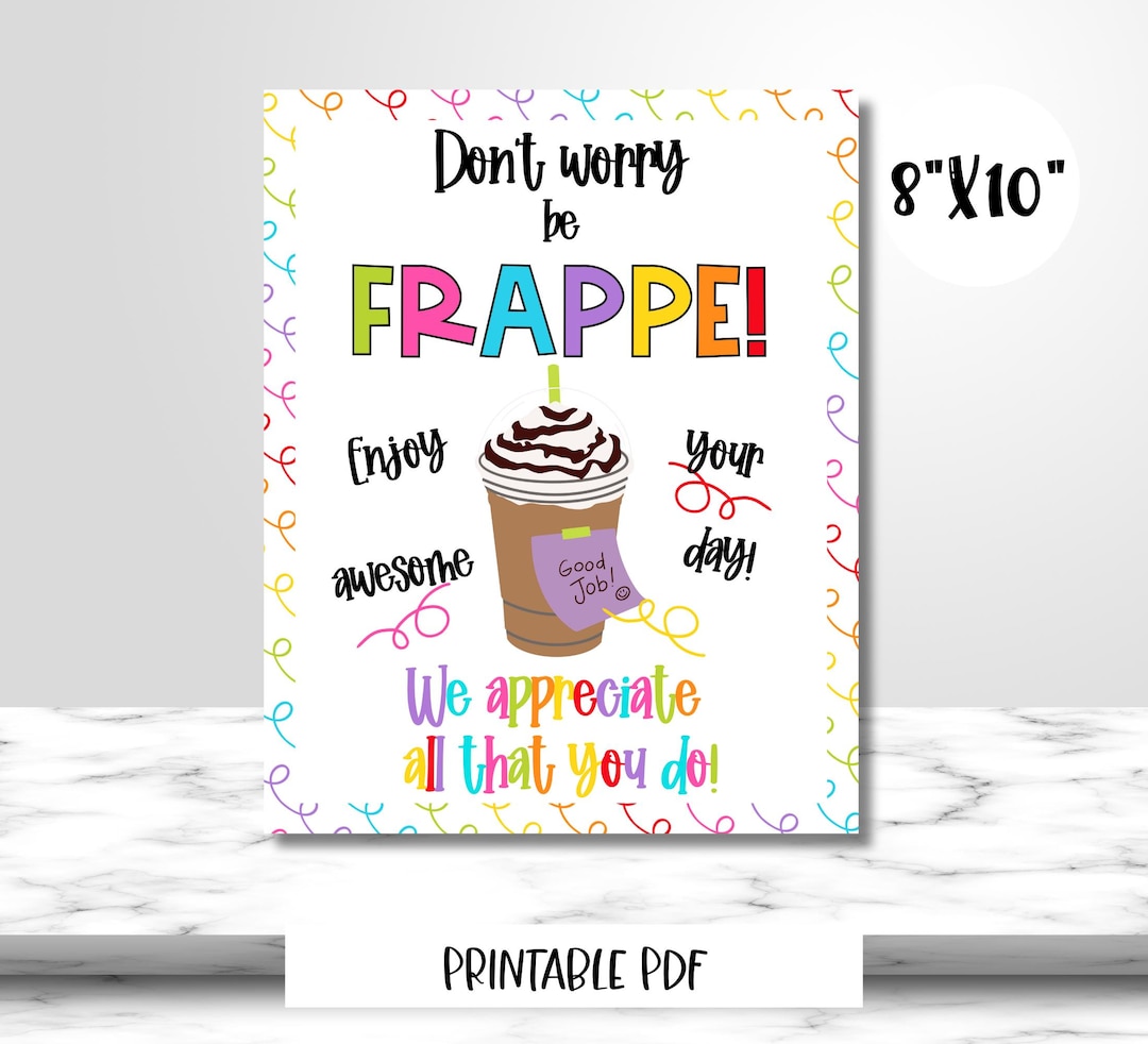 FRAPPE Appreciation Thank You Sign| TEACHER Staff Nurse Employee ...