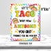 Taco Appreciation Sign: Teacher, Staff Thank You (digital Download) - Etsy