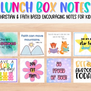 Christian Lunchbox Notes for Kids. Printable School Notes. Affirmation ...