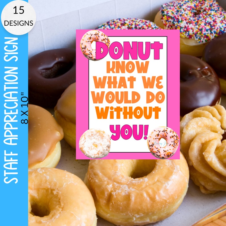 15 TEACHER APPRECIATION Snack & Treat Signs Bundle|staff and Employee ...