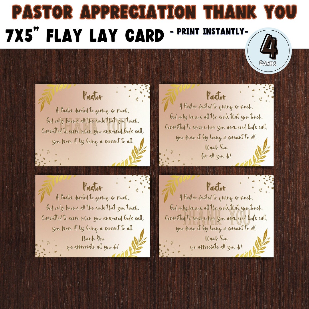 PASTOR Appreciation|flat Lay Gift Card Bundle|pastor Thank You Cards ...