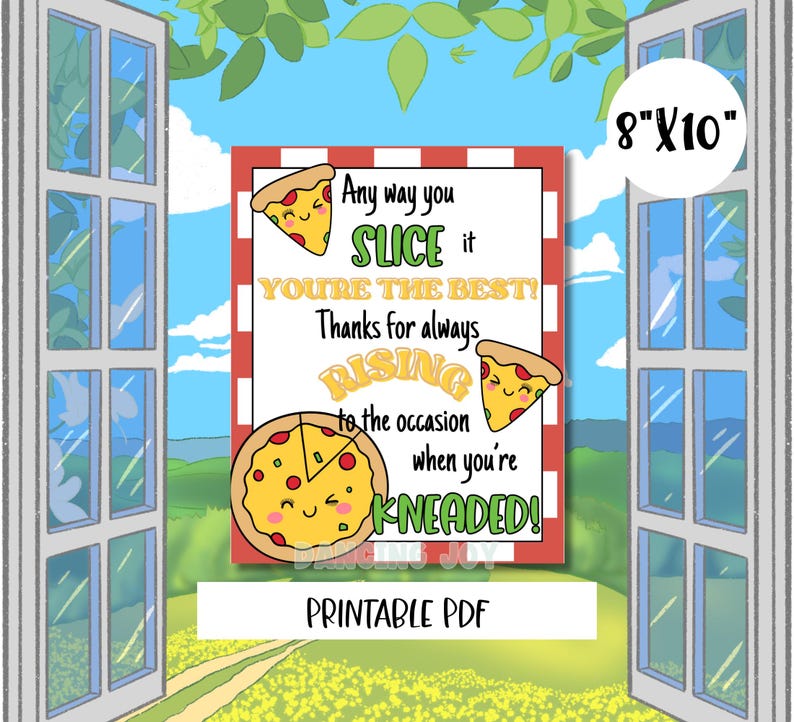 Pizza Teacher Appreciation Sign: Staff Thank You Gift (PDF) - Etsy