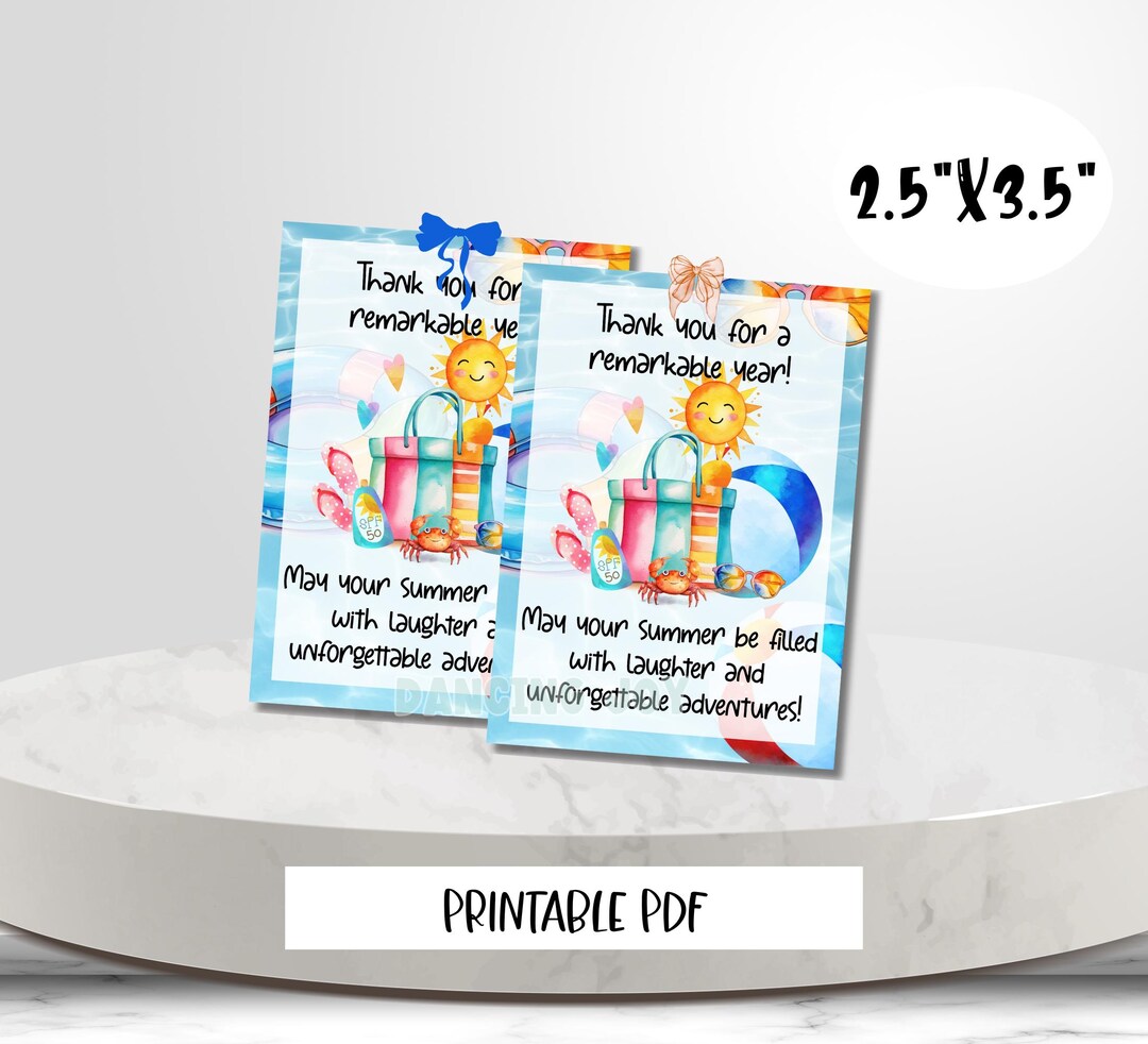 REMARKABLE Year Appreciation Thank You Gift Tag|teacher Staff Nurse ...