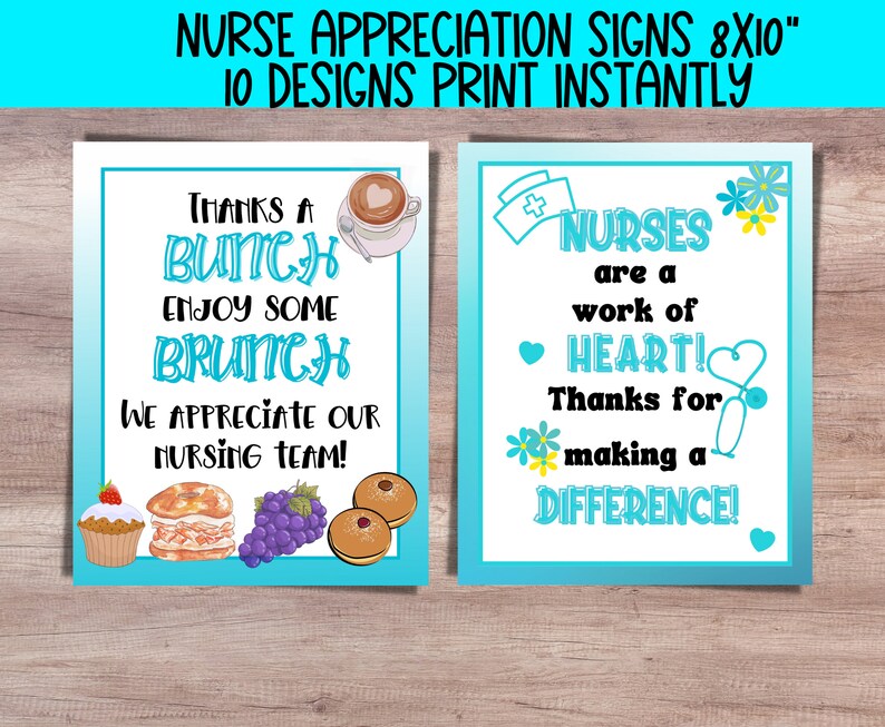 10 NURSE APPRECIATION WEEK Signsnurse Appreciation Snack & - Etsy