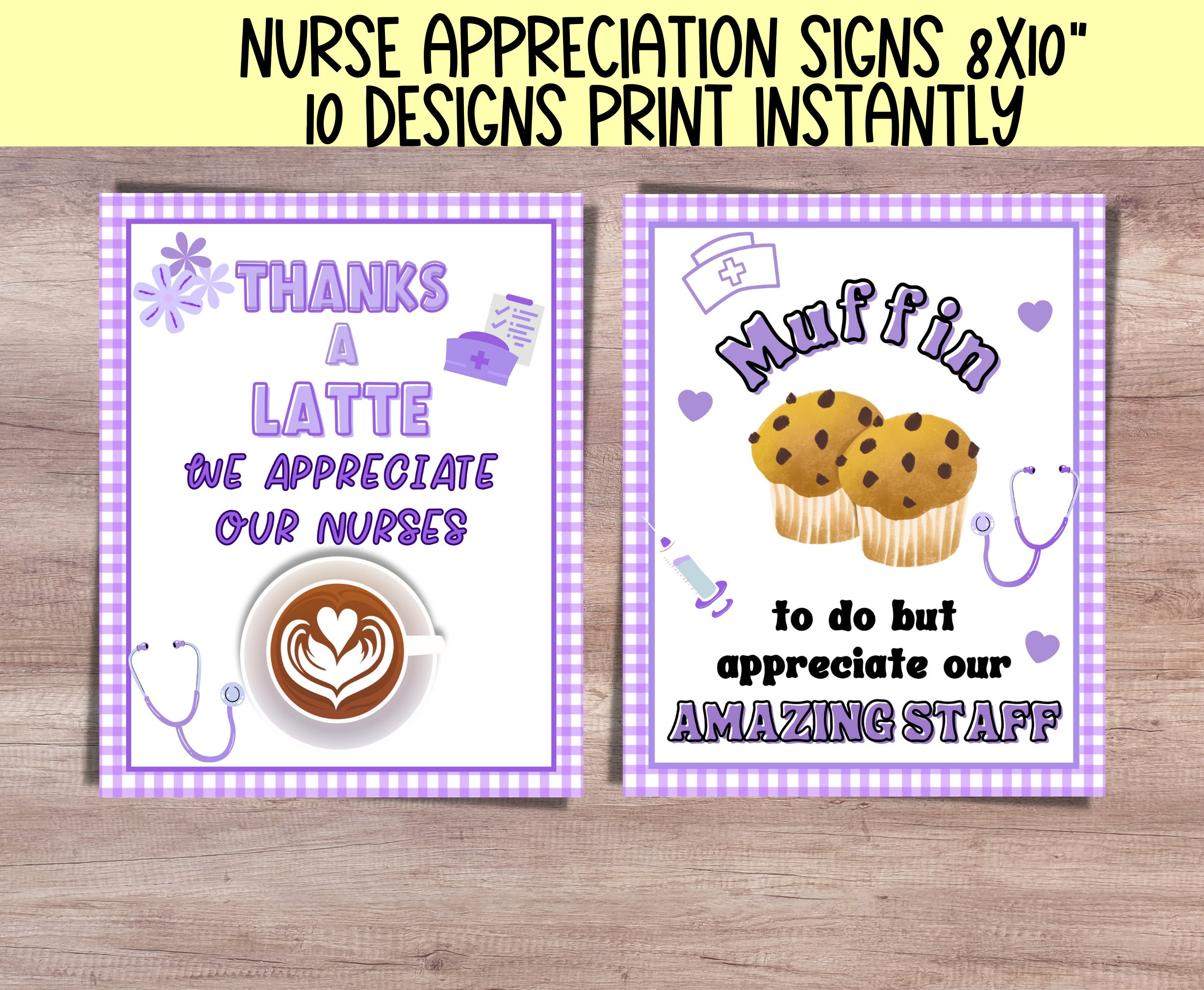 Nurses Appreciation Signs: Snack & Treat Staff Prints (digital Download ...
