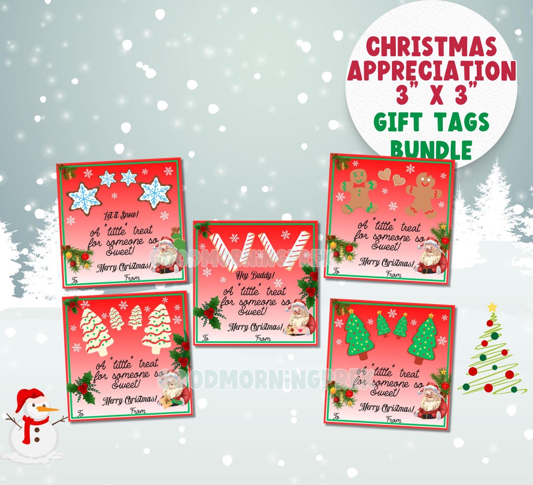 Christmas Appreciation Gift Tags Bundle: Employee, Teacher (digital ...