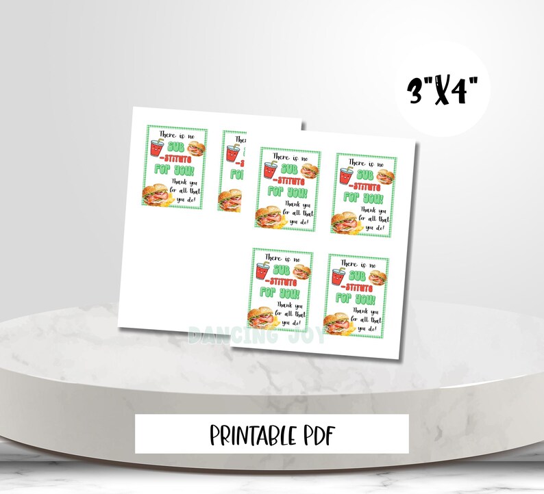 Staff Appreciation Gift Tag: Sub Sandwich Treat (digital Download) - Etsy