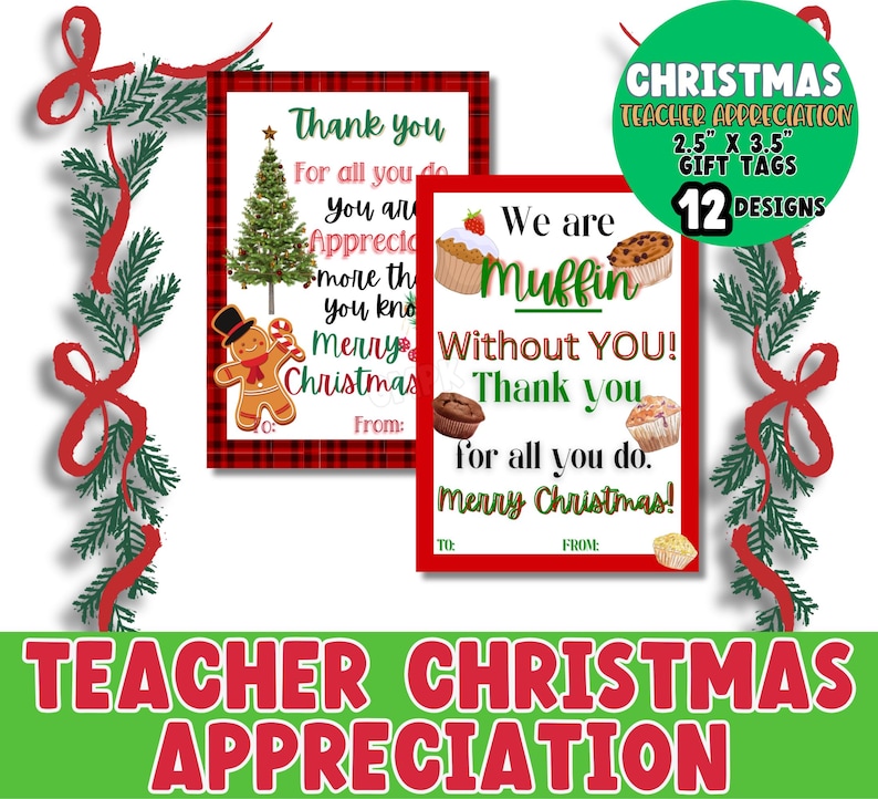 Christmas Staff Appreciation Gift Tags: Treat & Snack Bundle (digital ...