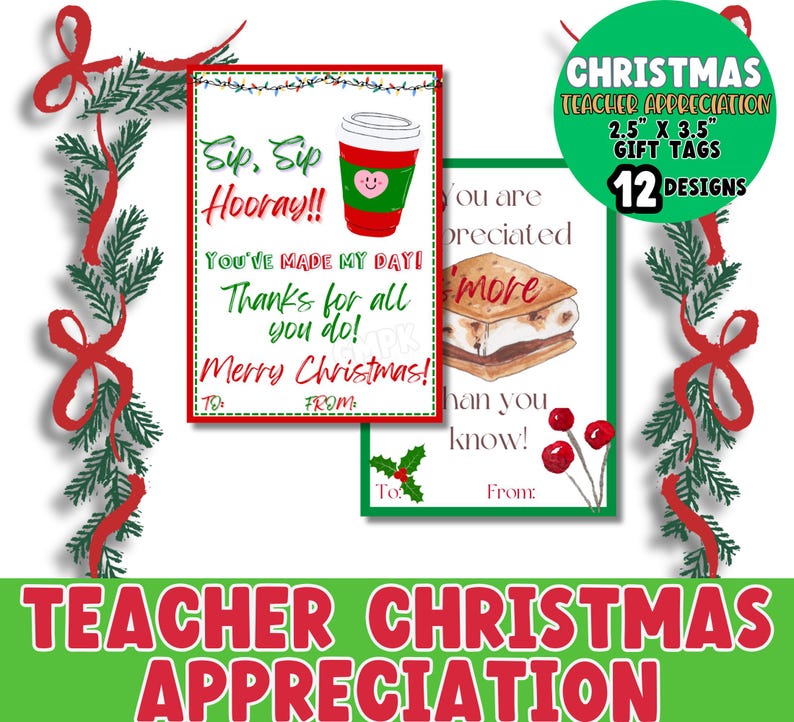 Christmas Staff Appreciation Gift Tags: Treat & Snack Bundle (digital ...