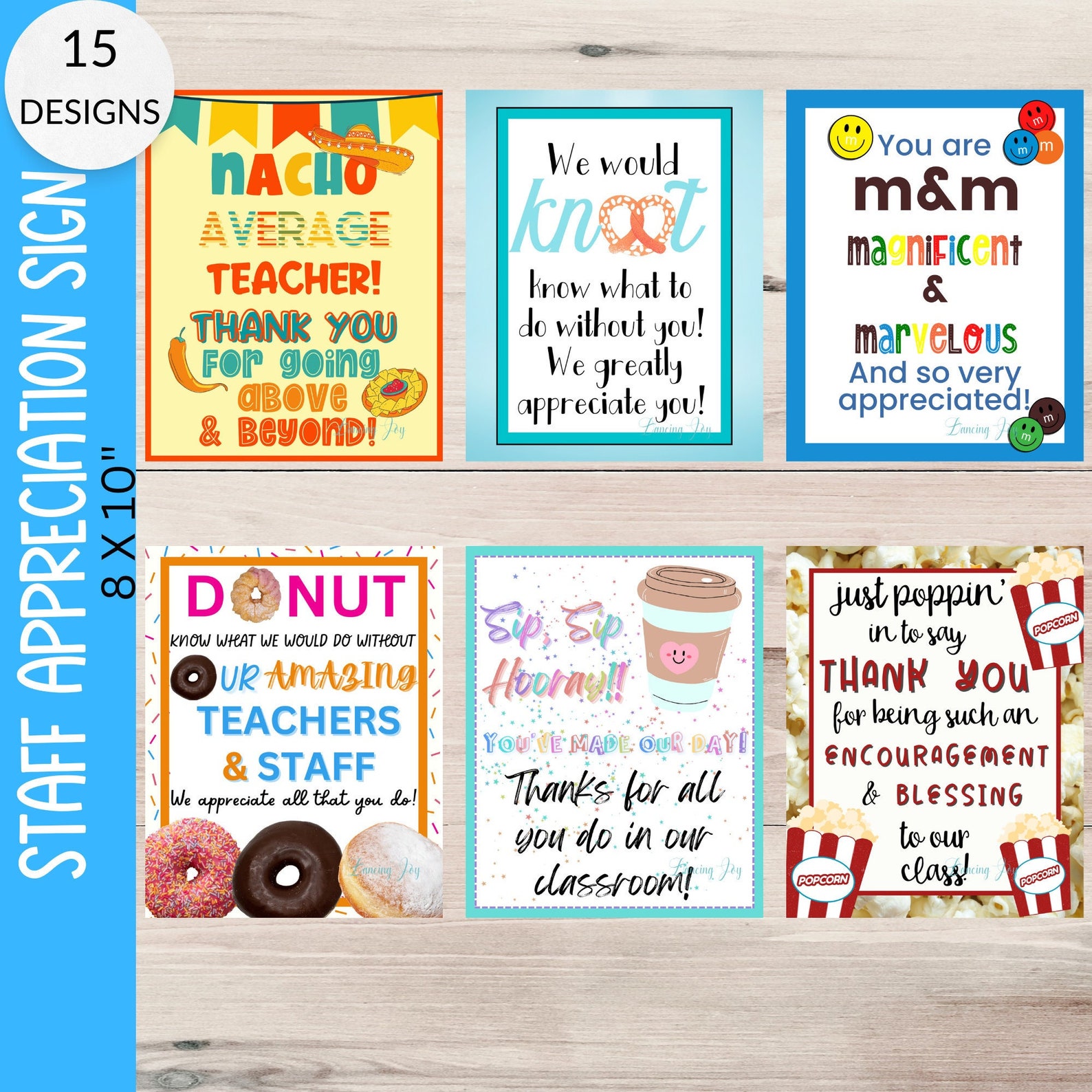 15 TEACHER APPRECIATION Snack & Treat Signs Bundle|staff and Employee ...