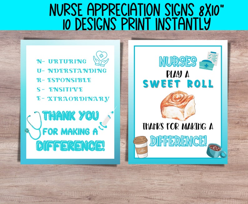 10 NURSE APPRECIATION WEEK Signs|nurse Appreciation Snack & Treat Staff ...