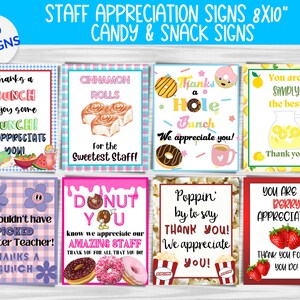 Teacher Appreciation Snack Signs Bundle: 25 Designs (digital Download ...