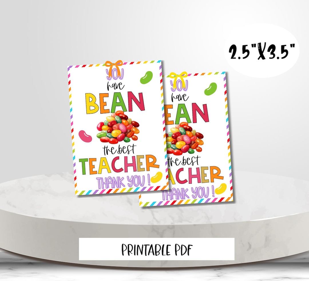 Jelly Bean Teacher Appreciation Gift Tag (digital Download) - Etsy