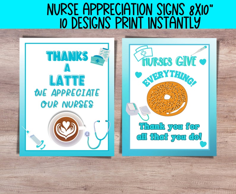 10 NURSE APPRECIATION WEEK Signsnurse Appreciation Snack & - Etsy