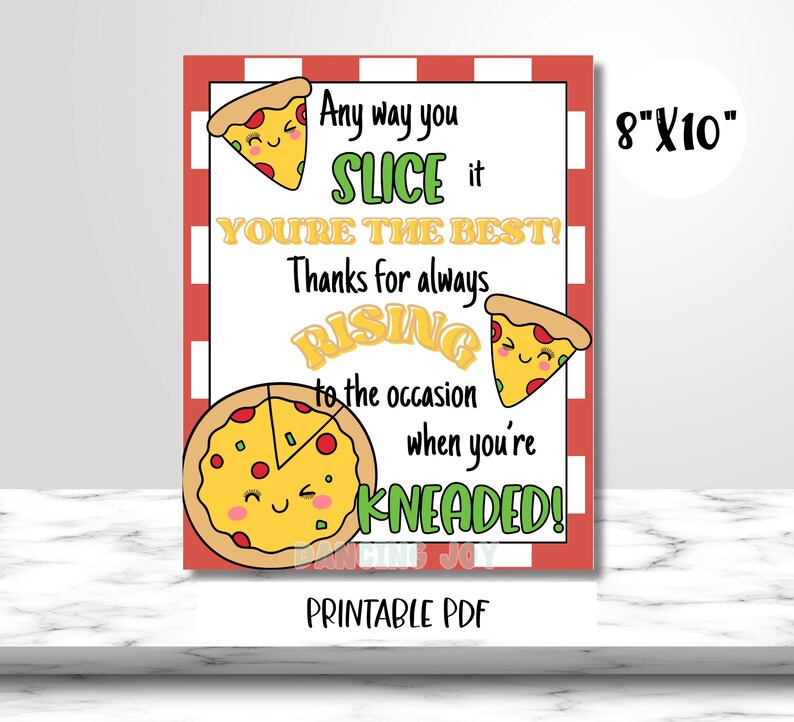 PIZZA Teacher Appreciation SIGN | Teacher, Staff, Employee Thank You ...