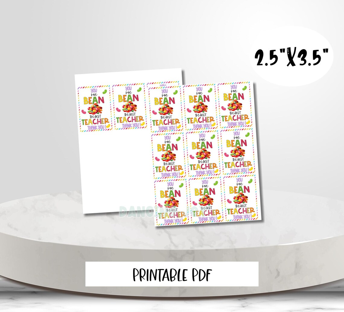 Jelly Bean Teacher Appreciation Gift Tag (digital Download) - Etsy