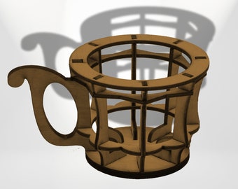 Laser Cut Wooden Coffee Cup Holder CNC File Laser Cutting - Etsy