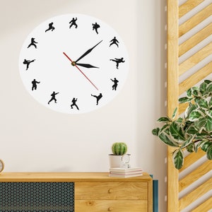 Laser Cut Karate Wall Clock Martial Arts Fighting Sports Kung Fu Wall ...