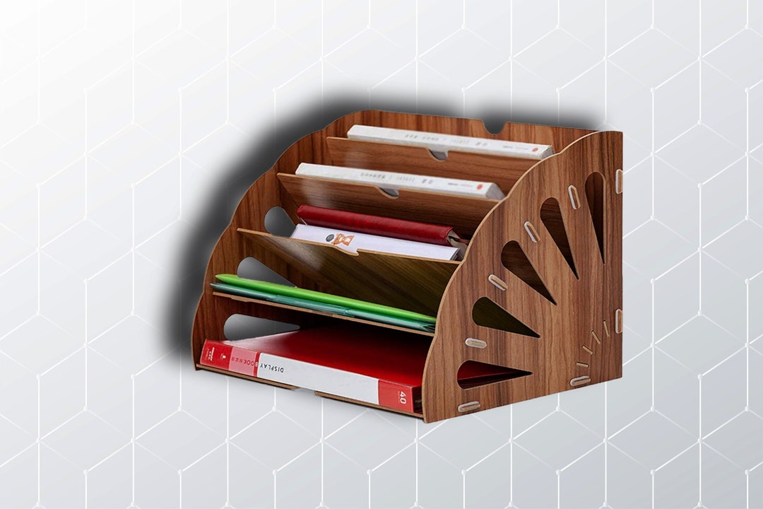 Office Desktop Stationery Rack Letter Magazine Document Organizer CNC ...