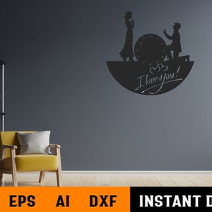 Laser Cut I Love You Clock CNC File, Laser Cutting File Dxf, Svg, Jpg ...