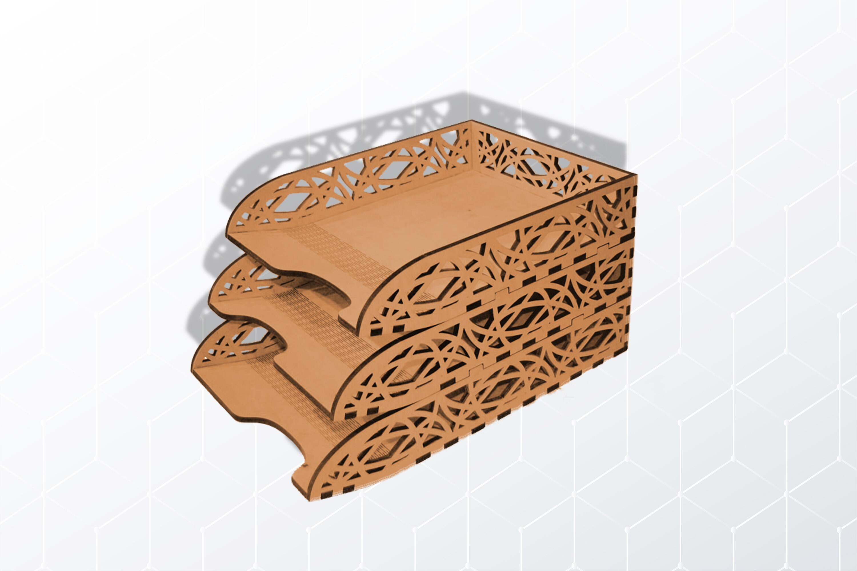 Laser Cut Stackable Office Letter Organizer Desk Tray CNC File, Laser ...