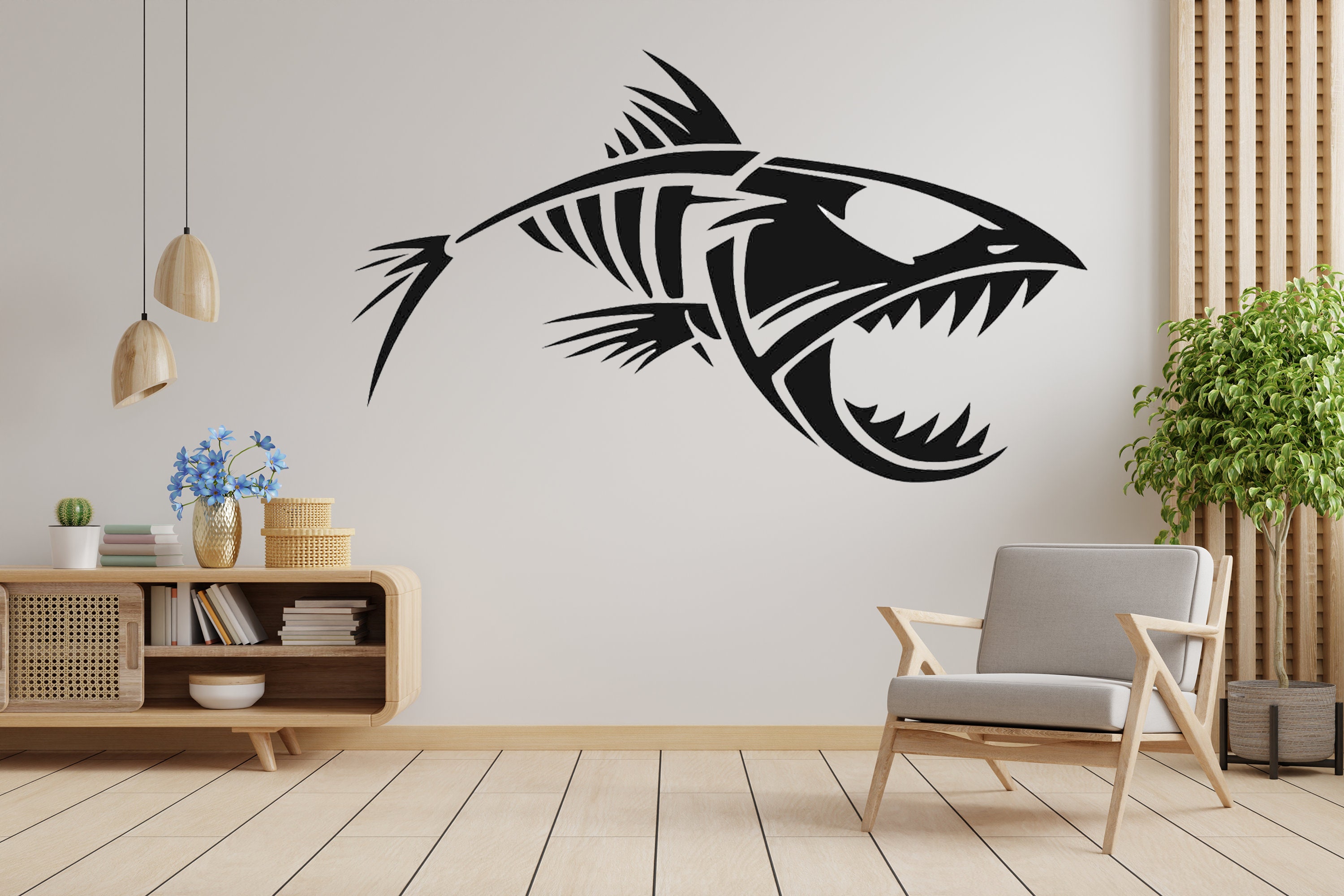 Piranha Sticker Vector, Decal Papercut Template,wall Decor, | CNC File ...