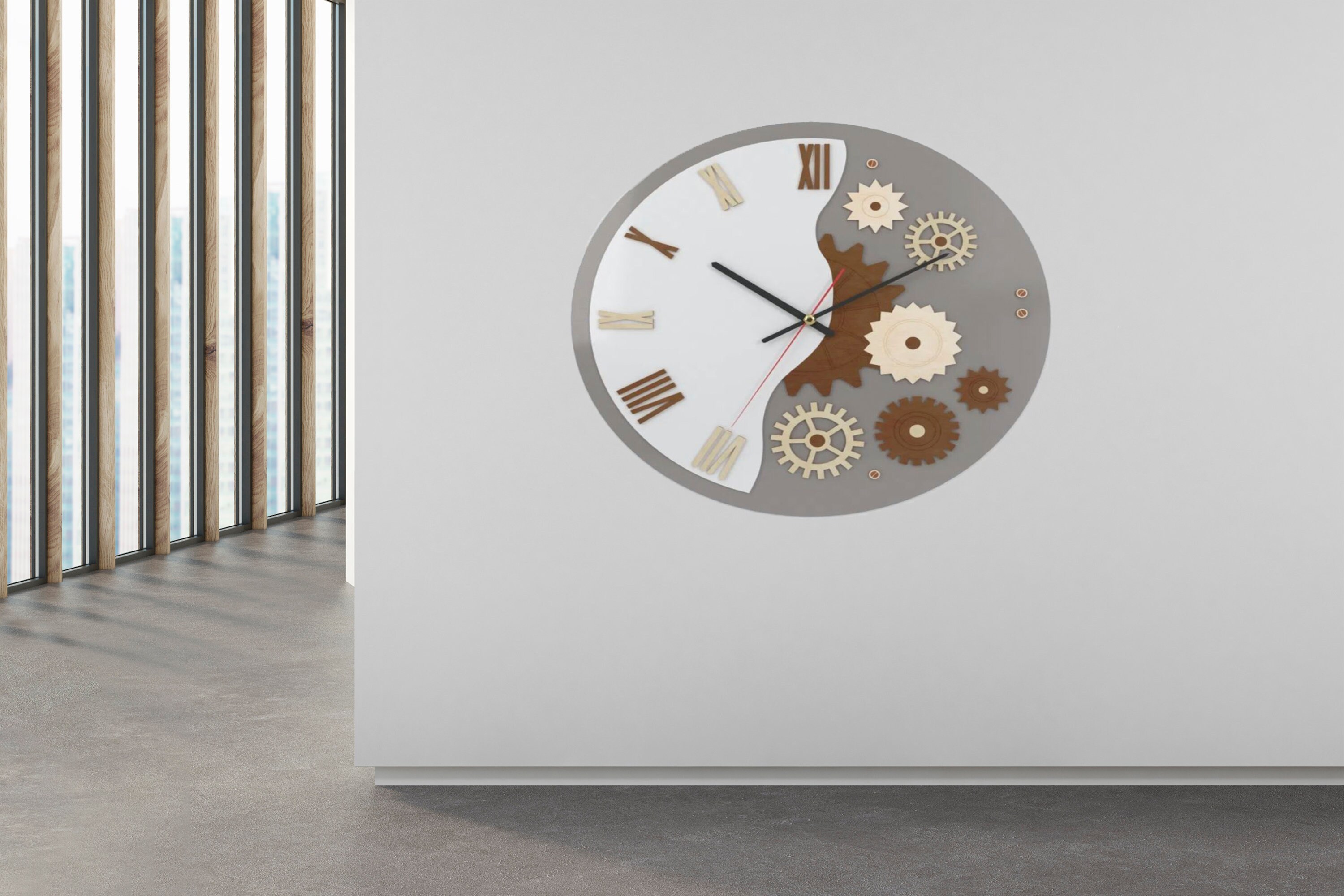 Laser Cut Decorative Wall Clock 3,5 Mm Plywood Layout Vector CNC File ...