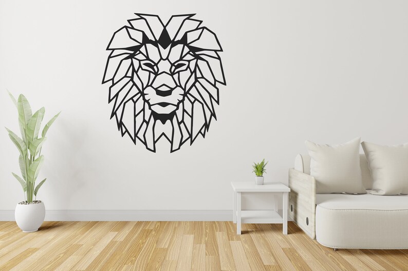 Lion Polygon - for Laser Cut | CNC File, Laser Cutting File | Dxf, Svg ...