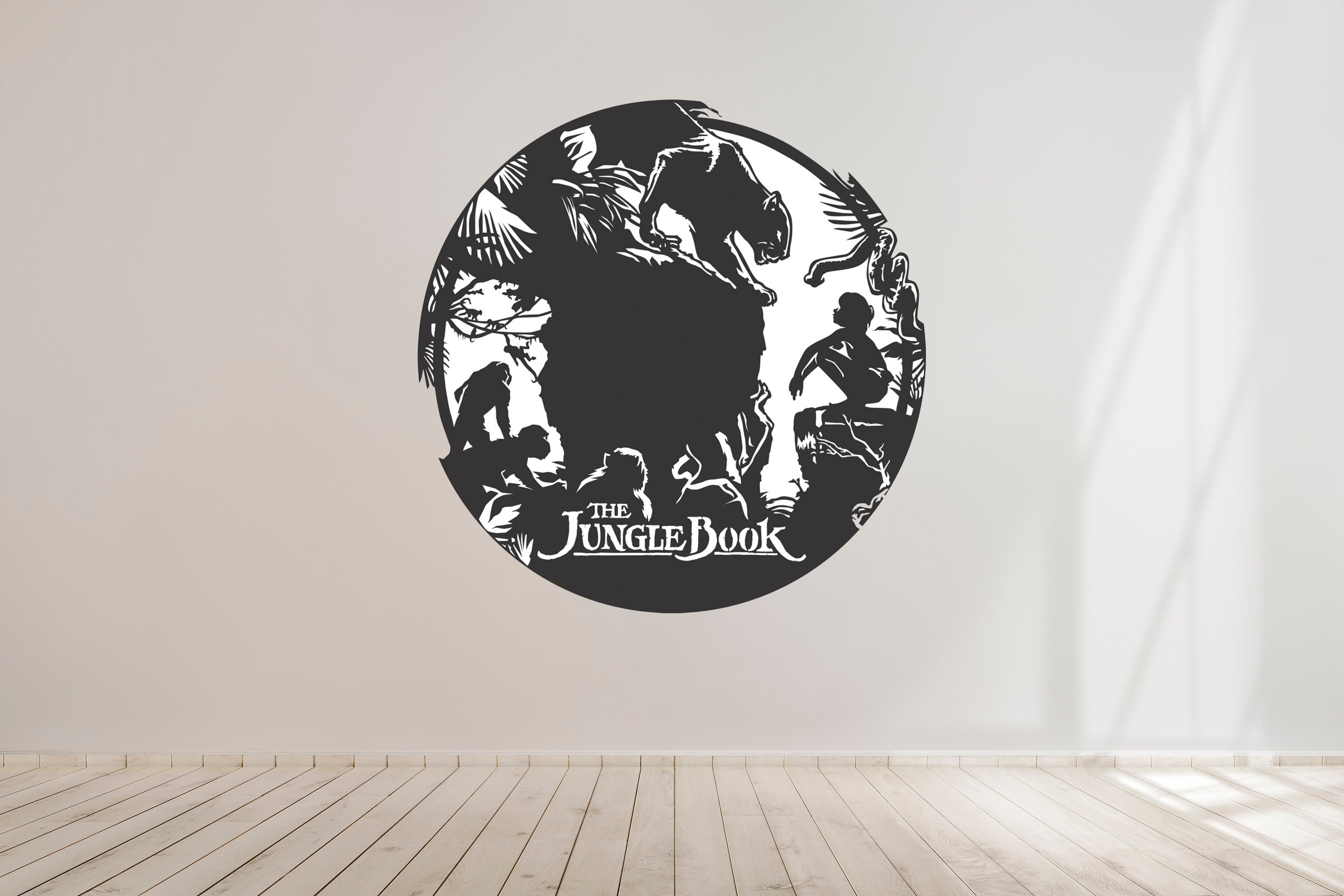 Laser Cut Jungle Book Wall Clock Kids Room Decor CNC File, Laser ...