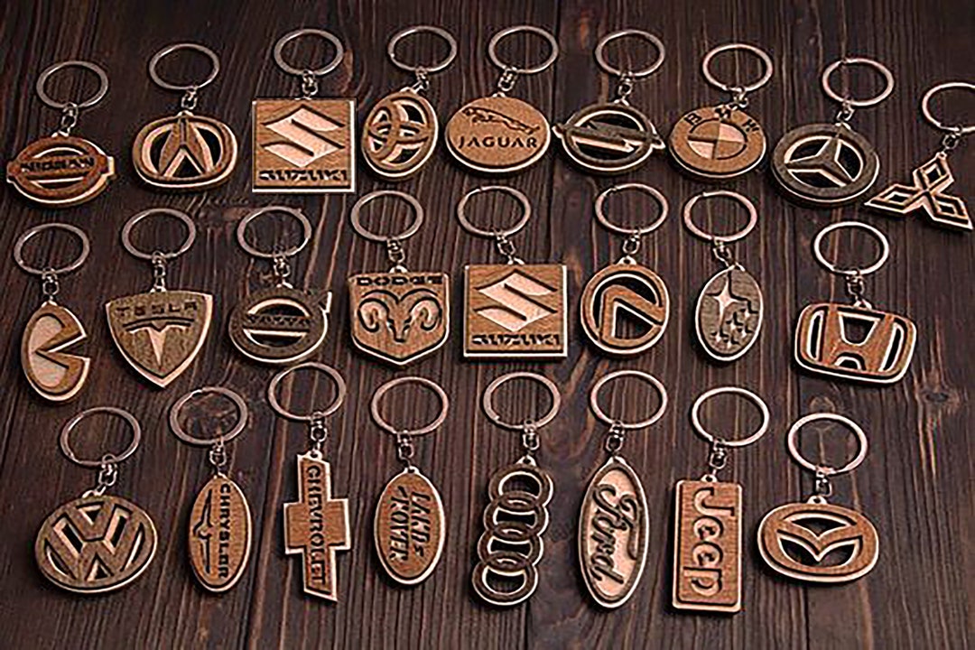 Laser Cut Wood Car Keychains Vector CNC File, Laser Cutting File Dxf ...