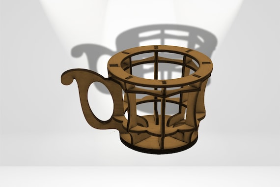 Laser Cut Wooden Coffee Cup Holder CNC File Laser Cutting - Etsy