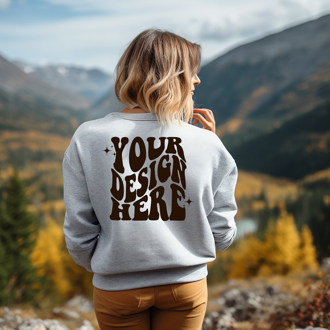 Gildan Ash 18000 Back Mockup | Gildan Ash Sweater Mock up | Oversized ...