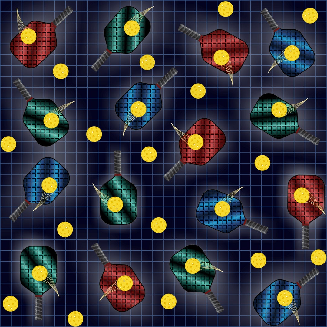 An Eye Catching Pickleball Background Pattern With Paddles and Balls ...