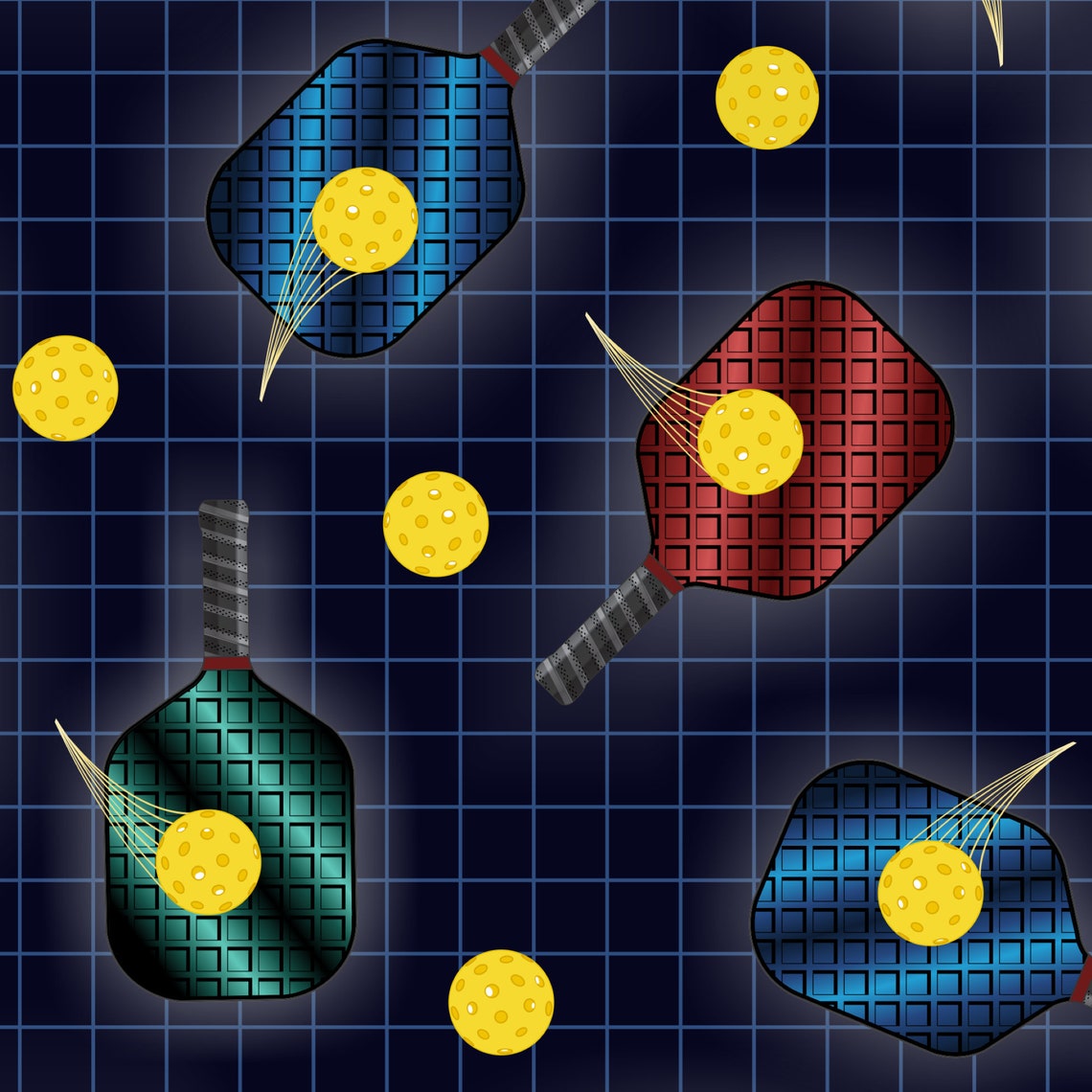 An Eye Catching Pickleball Background Pattern With Paddles and Balls ...