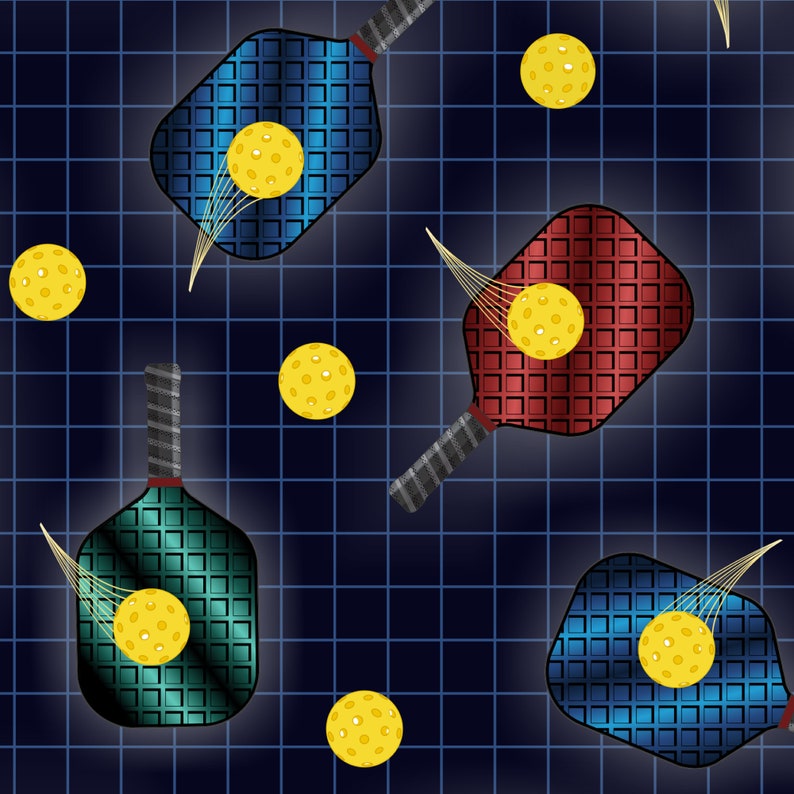 An Eye Catching Pickleball Background Pattern With Paddles and Balls ...