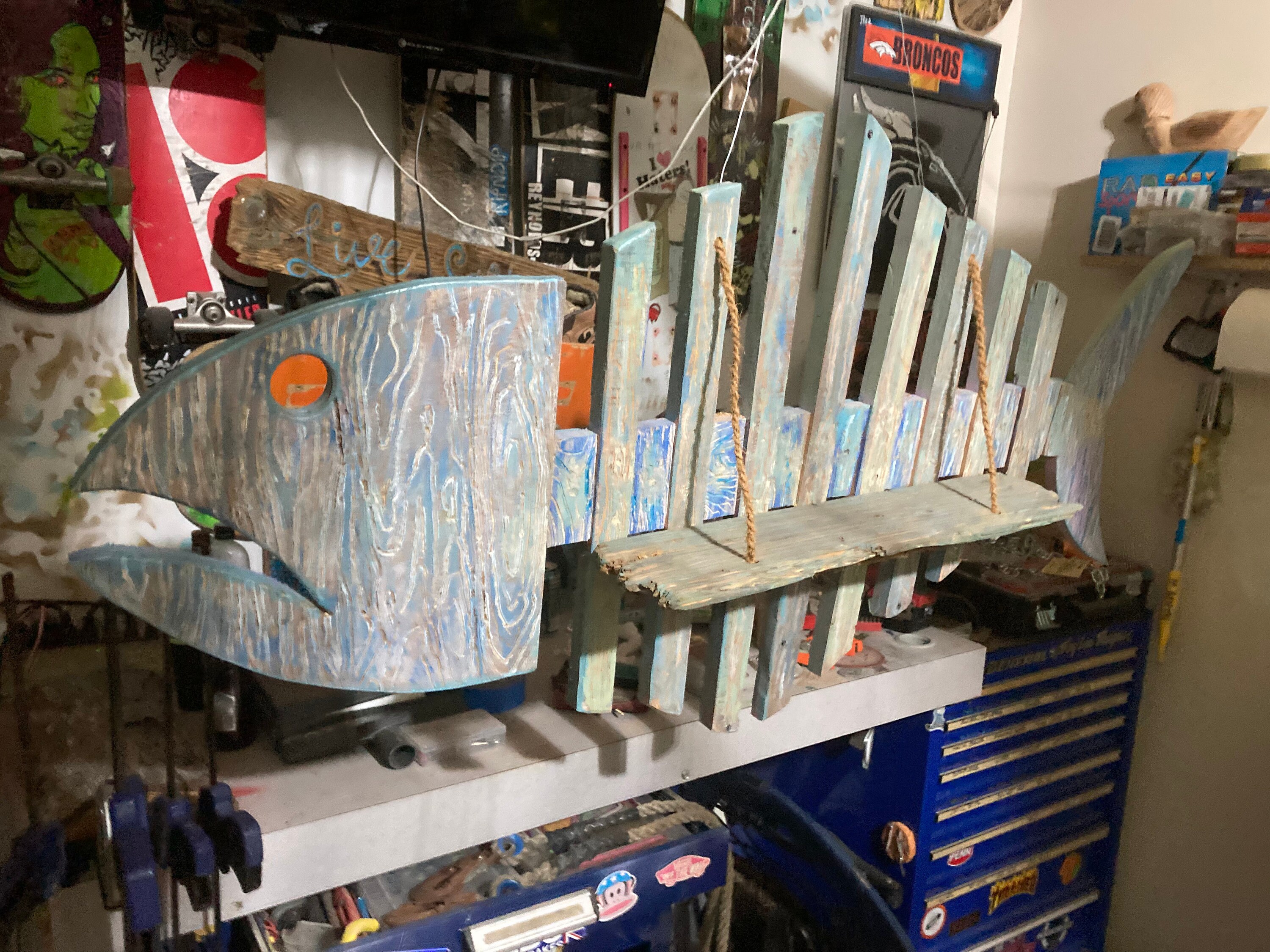 Fish Bones Shelf Made From Pallets and Driftwood - Etsy