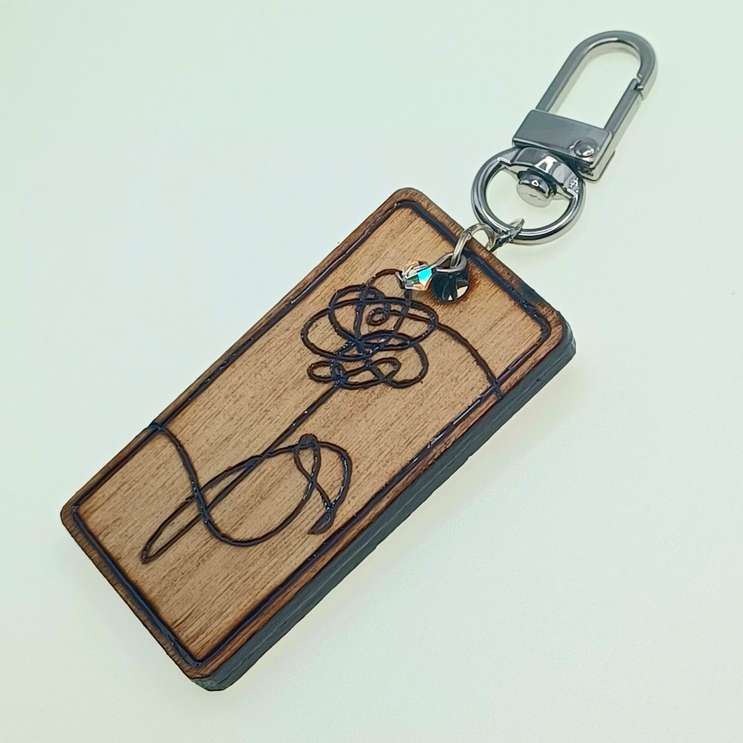 BTS Love Yourself Wood Burned Keychain - Double Sided - Etsy