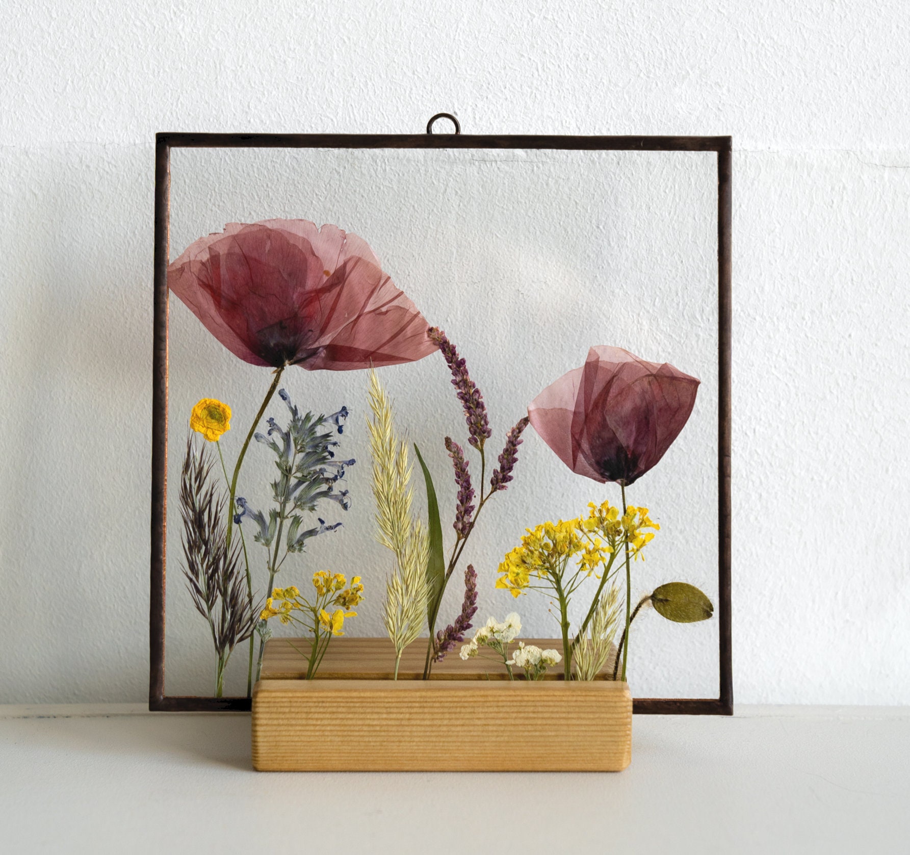Red Poppies Real Pressed Flower Frame Poppy Meadow Square - Etsy