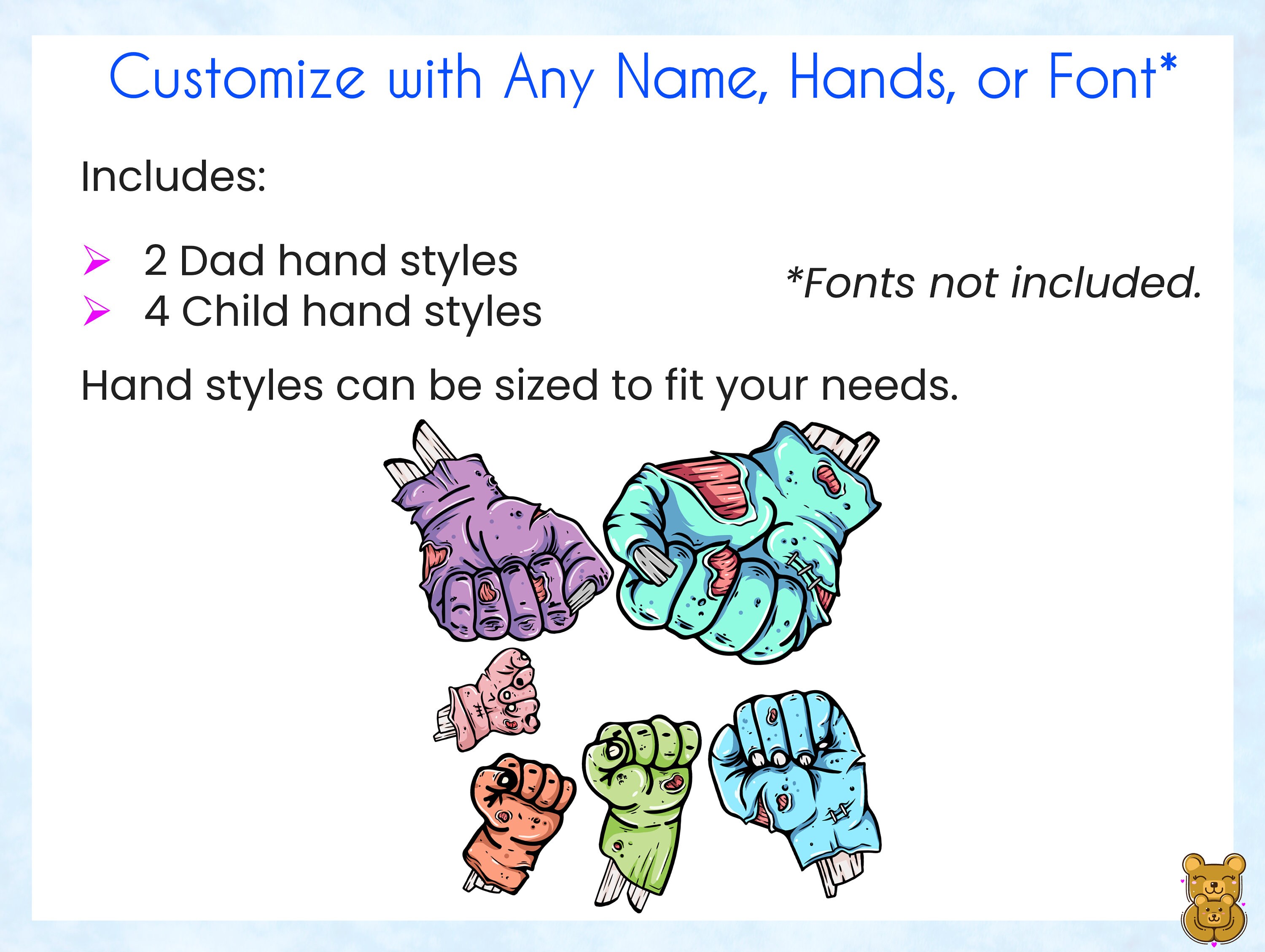 Zombie Family Fist Bump for Dad or Grandpa - SVG Digital Download for ...
