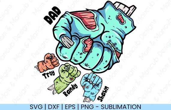 Zombie Family Fist Bump for Dad or Grandpa SVG Digital - Etsy