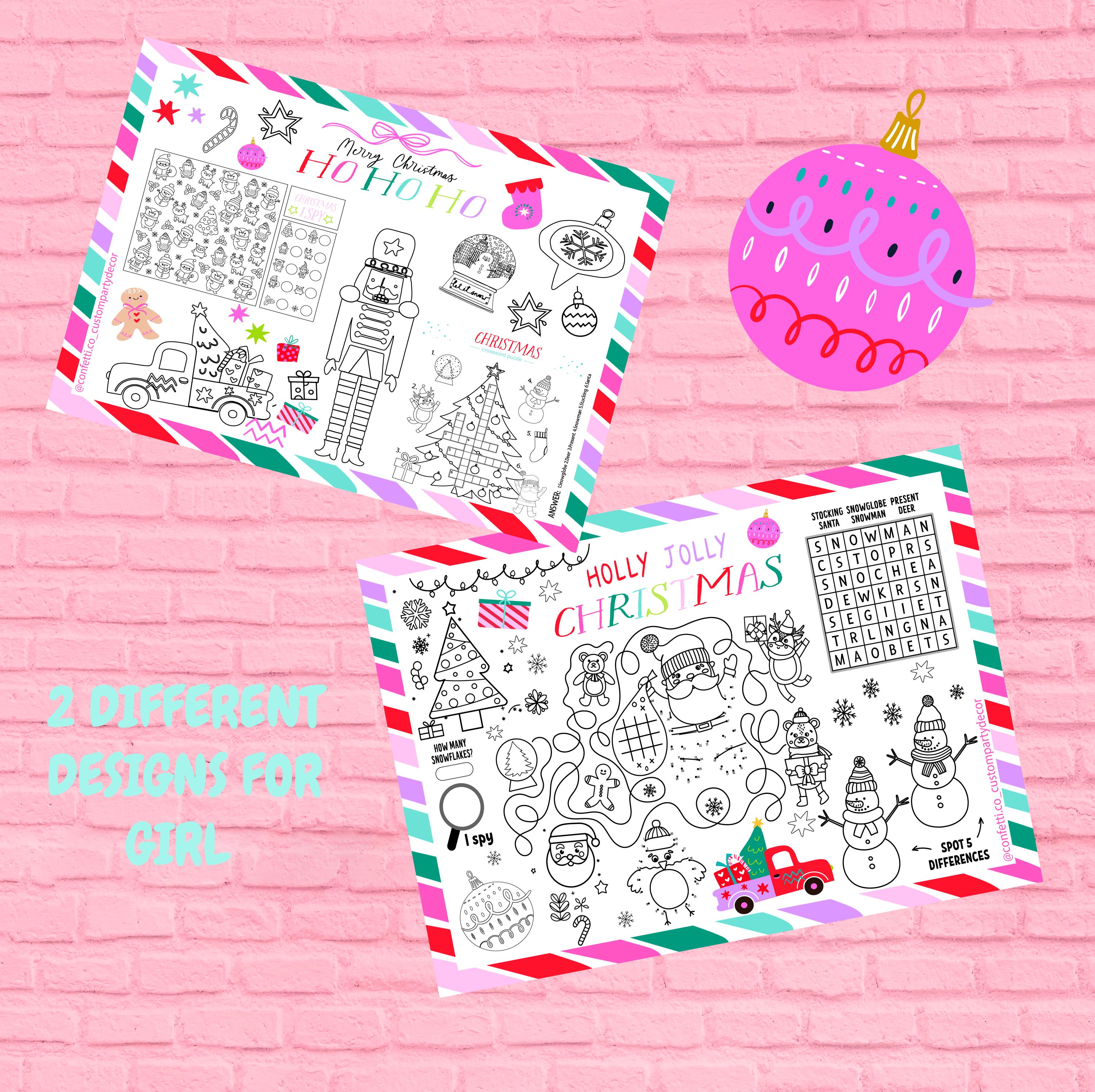Christmas Coloring Placemat: Printable Holiday Activity Sheet (digital ...