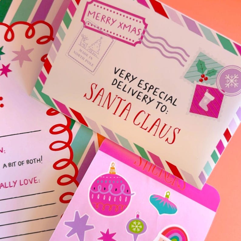 Santa Letter Kit: Christmas Letter & Stickers - Etsy