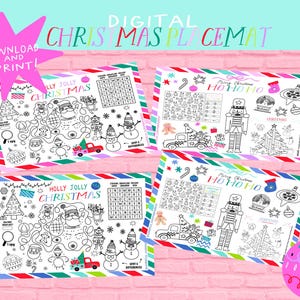 Christmas Coloring Placemat: Printable Holiday Activity Sheet (digital ...