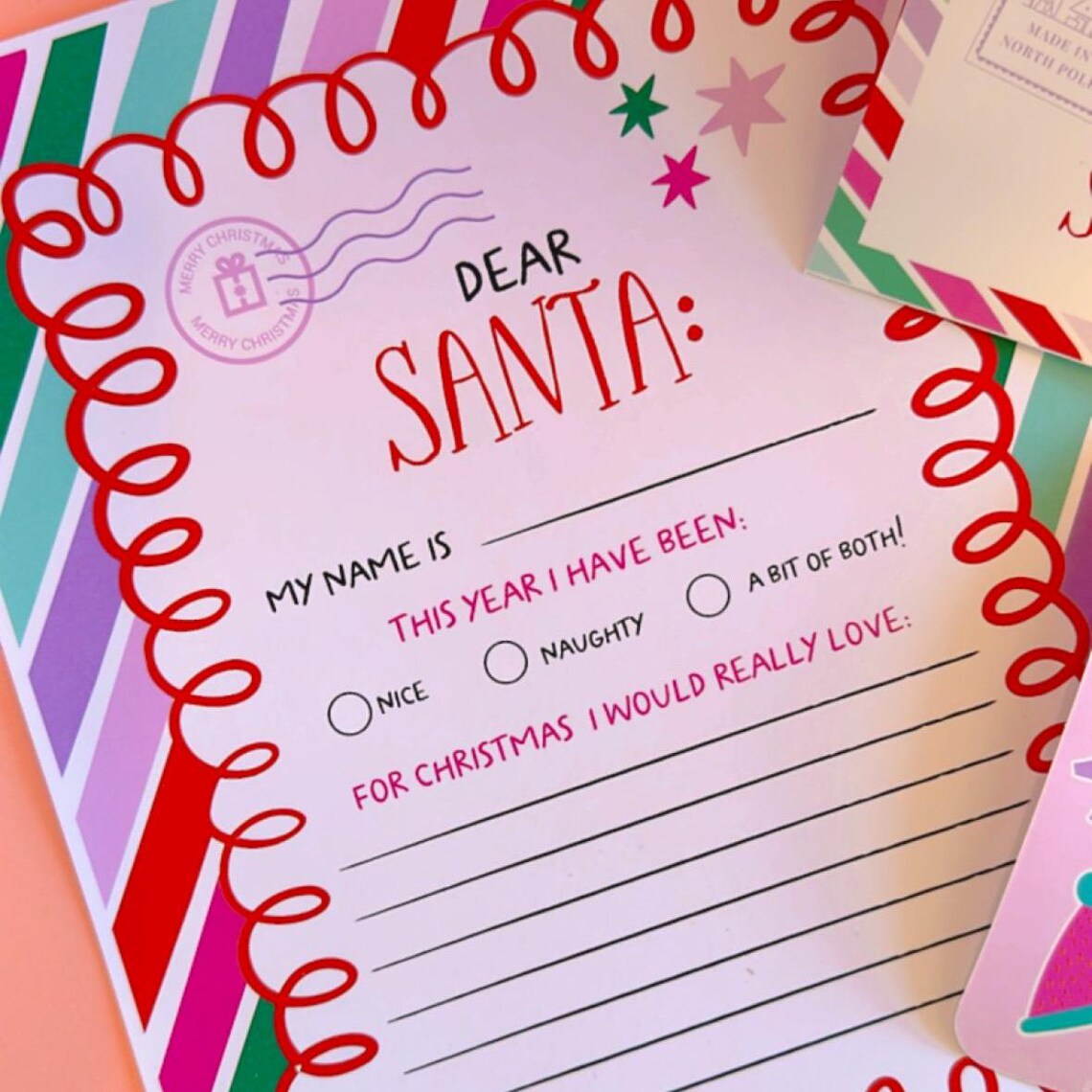 Santa Letter Kit: Christmas Letter & Stickers - Etsy