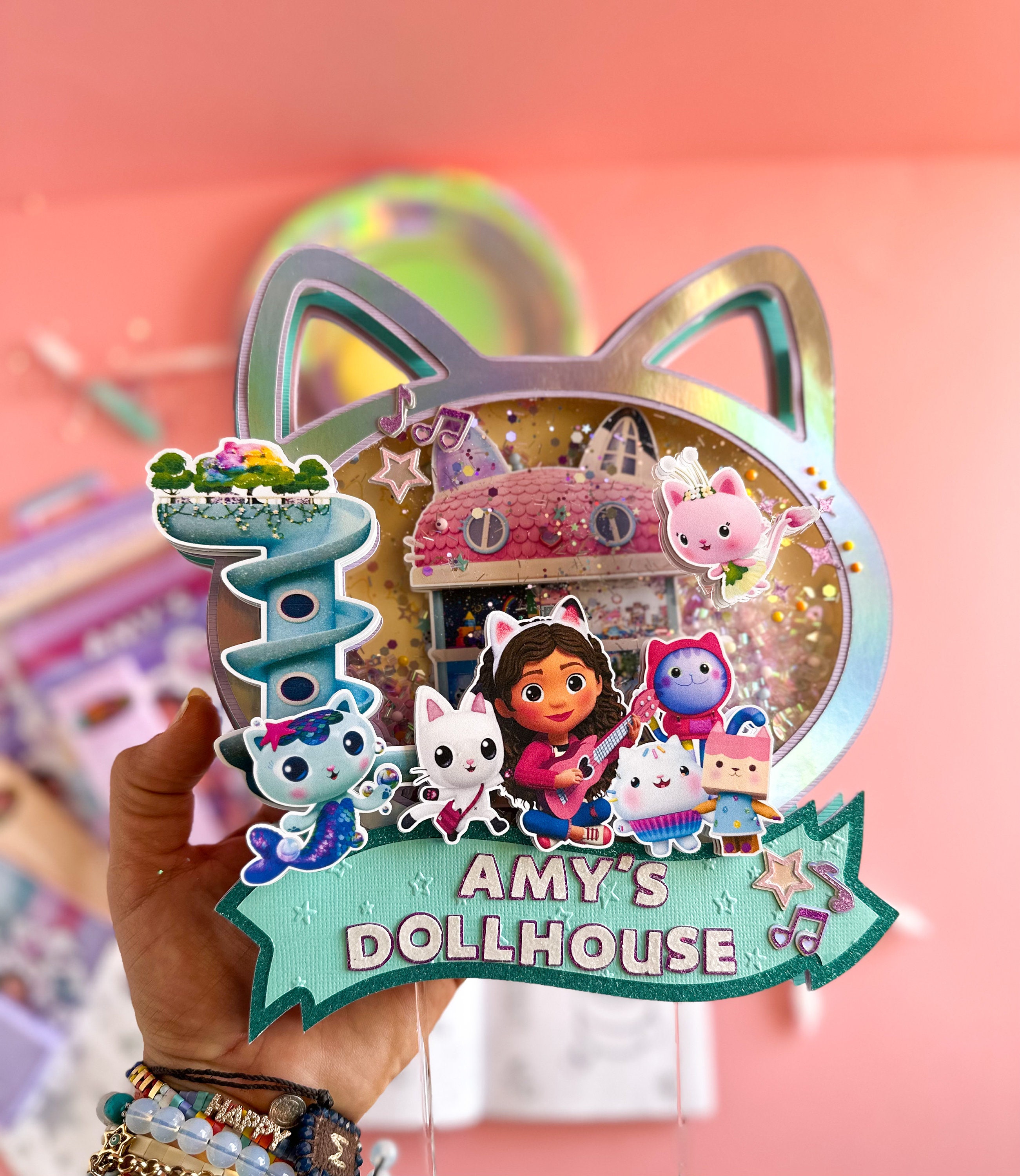 Gabby's Dollhouse Shaker Cake Topper: 3D Party Decoration - Etsy