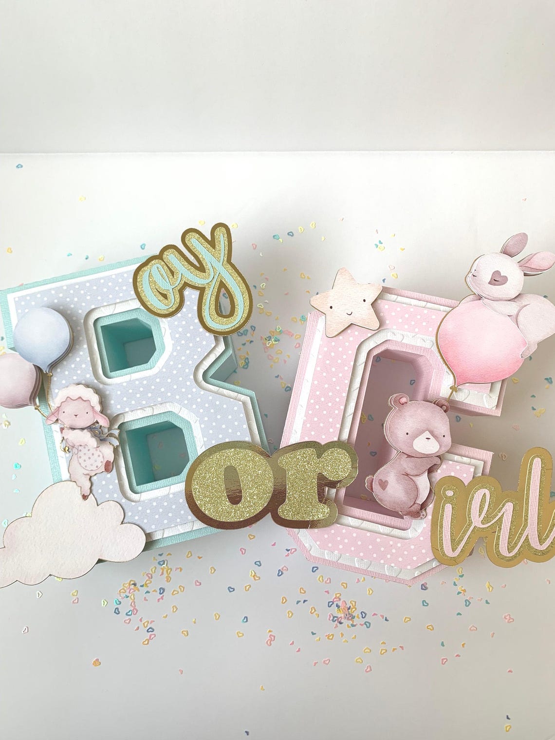 Gender Reveal 3D Letters: Baby Shower Party Decor - Etsy