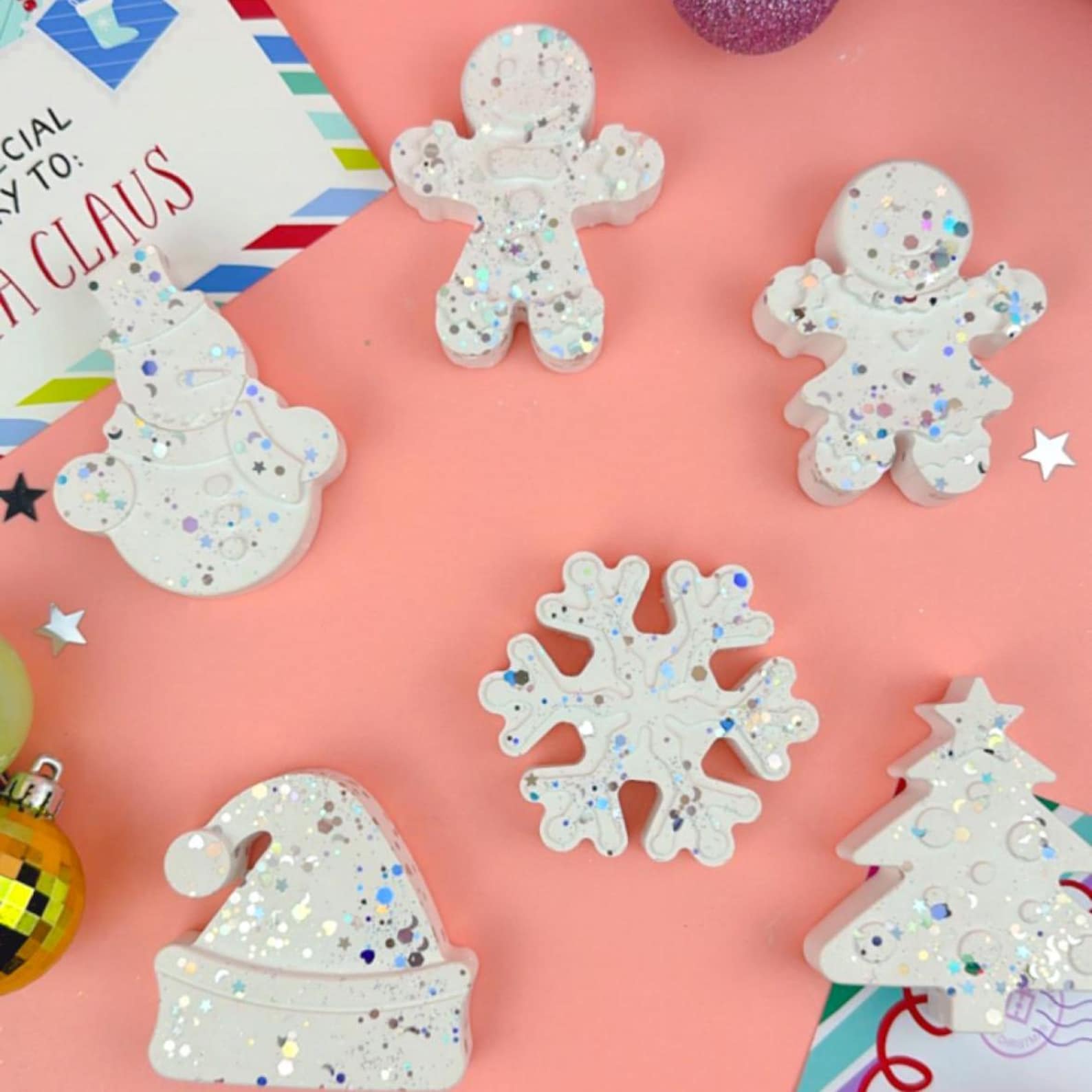 Christmas Painting Kit Favors: Glitter Plaster Figures, Set of 2 - Etsy