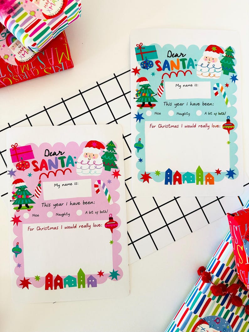 Santa Letter Kit: Christmas Letter, Stickers & Envelope - Etsy