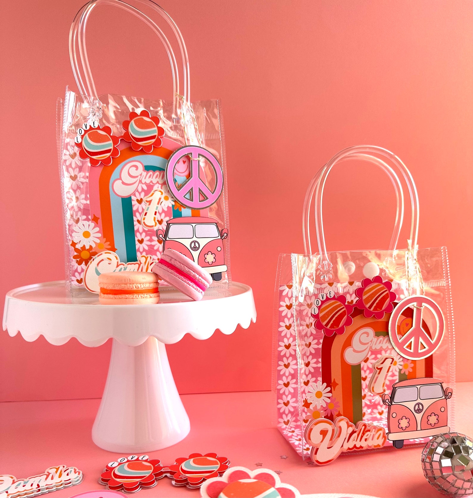 Personalized Groovy Party Favor Bags: 6 Clear Treat Bags - Etsy