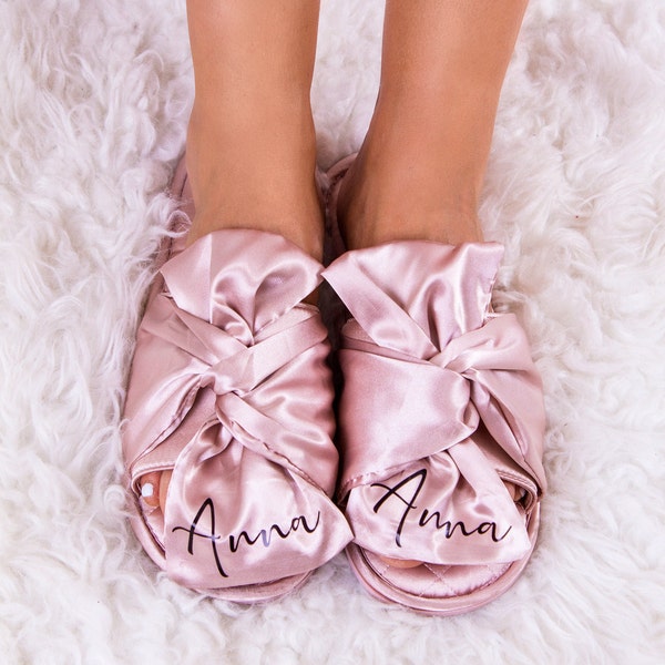 Satin Slippers - Etsy